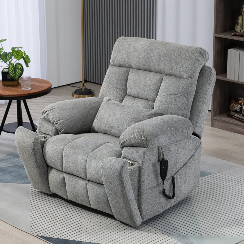 Latitude Run® Dual Motor Lift Chair Lay Flat Recliner, Extra Wide Big Man Power Recliner 400 lbs ...